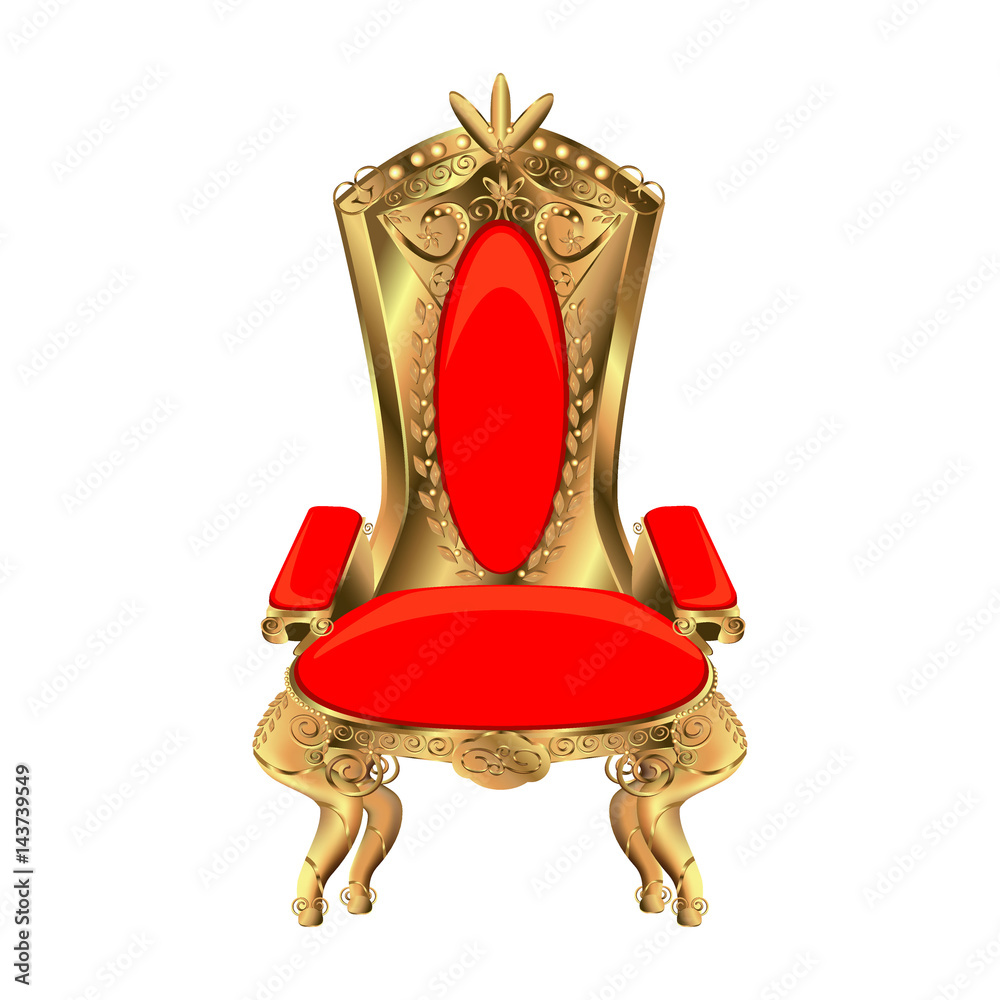 Rich golden throne isolated on white background Stock Vector | Adobe Stock