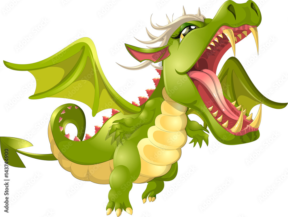 angry dragon cartoon Stock Vector | Adobe Stock