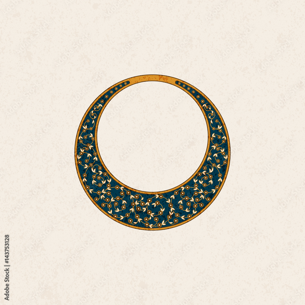 vector vintage arabic circle frame design in a form of a moon Stock ...