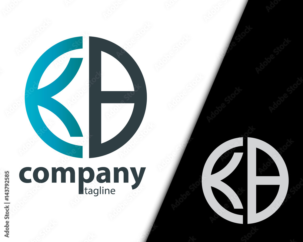 Initial Letter KB With Linked Circle Logo Stock Vector | Adobe Stock