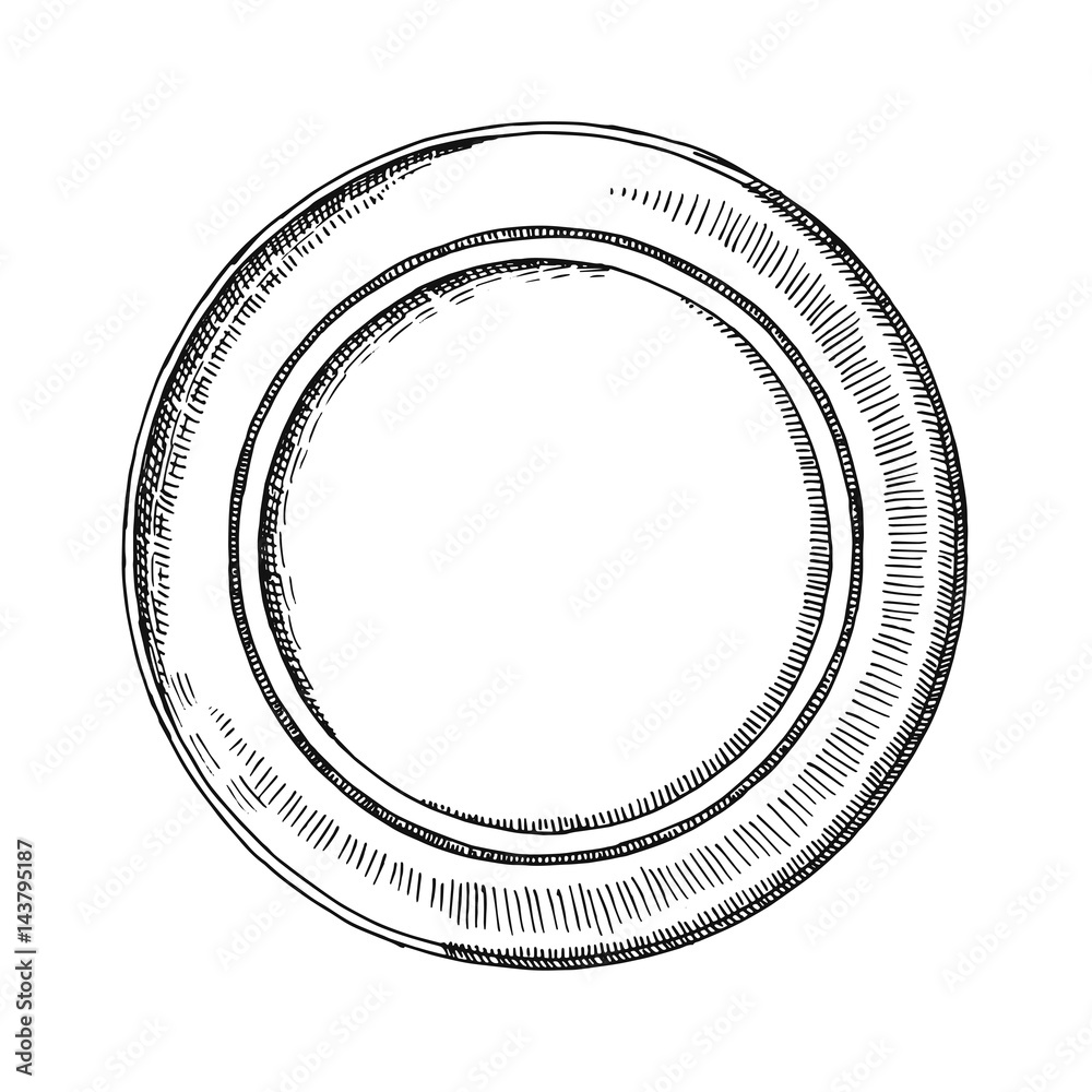 Plate drawing vector Stock Vector | Adobe Stock