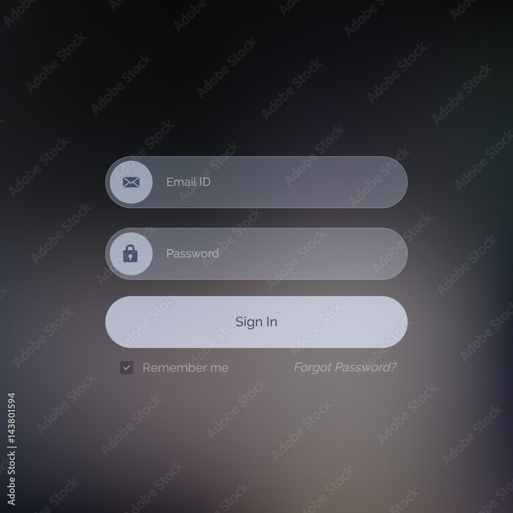 dark ui for login form design Stock Vector | Adobe Stock