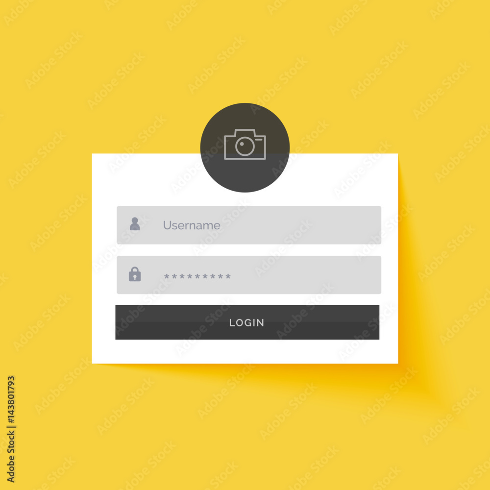 yellow login form template design background Stock Vector | Adobe Stock