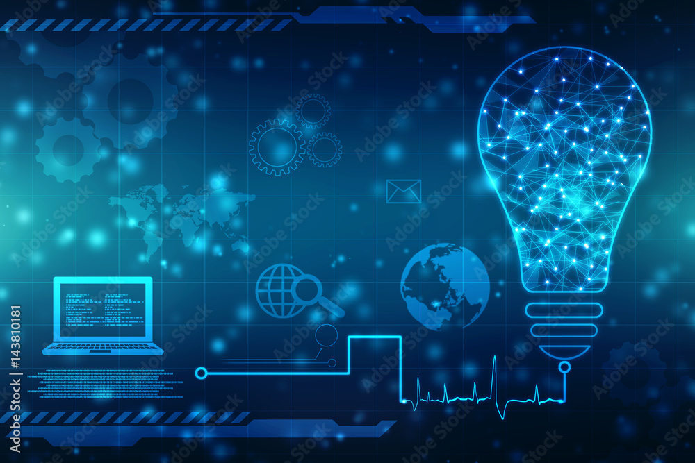 bulb future technology, innovation background, creative idea concept ...