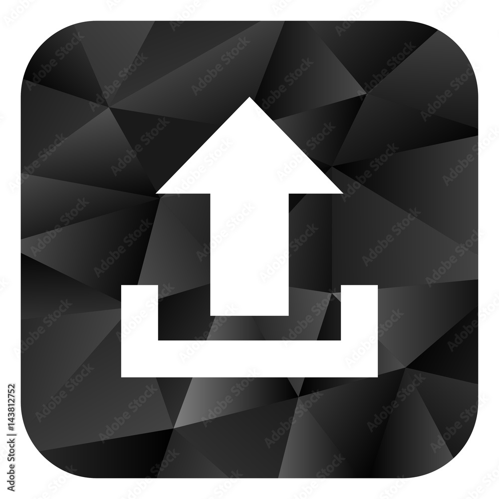 Upload black color web modern brillant design square internet icon on ...