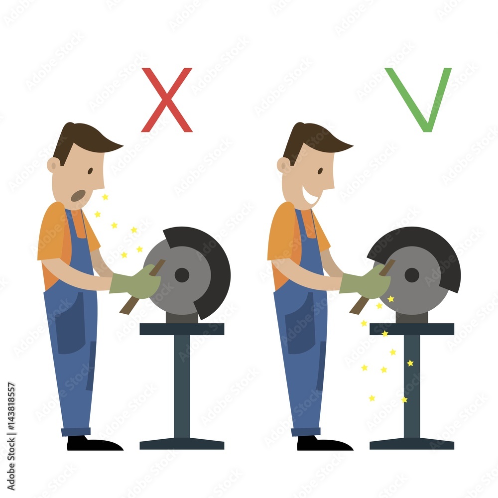 information poster, health and safety, when working with a grinding ...