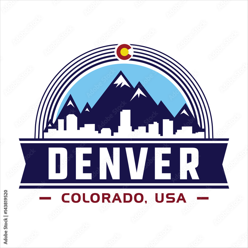 Denver Colorado - vector and illustration. Stock Vector | Adobe Stock