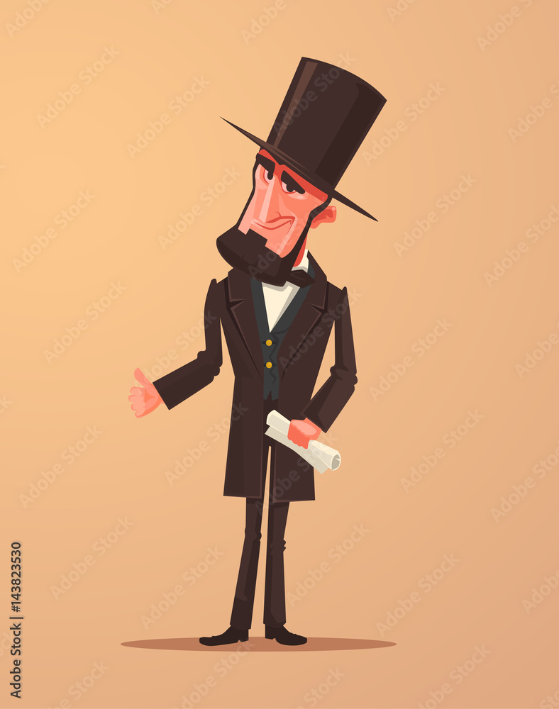 American happy smiling president character. Vector flat cartoon ...