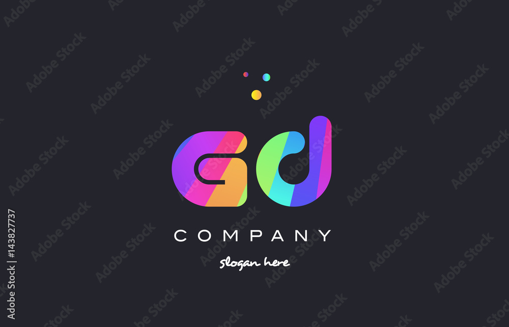 gd g d colored rainbow creative colors alphabet letter logo icon Stock ...