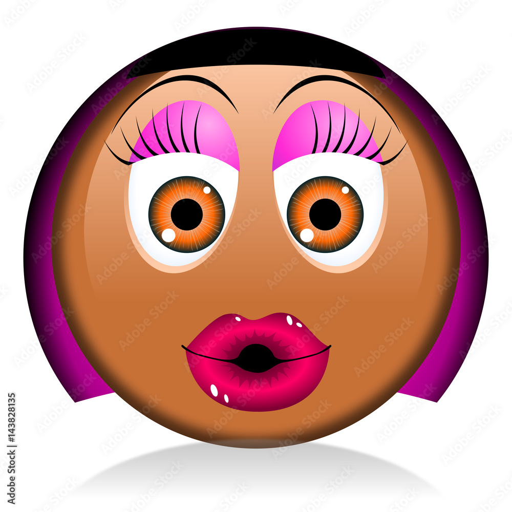 Emoji - black woman, girl Stock Illustration | Adobe Stock