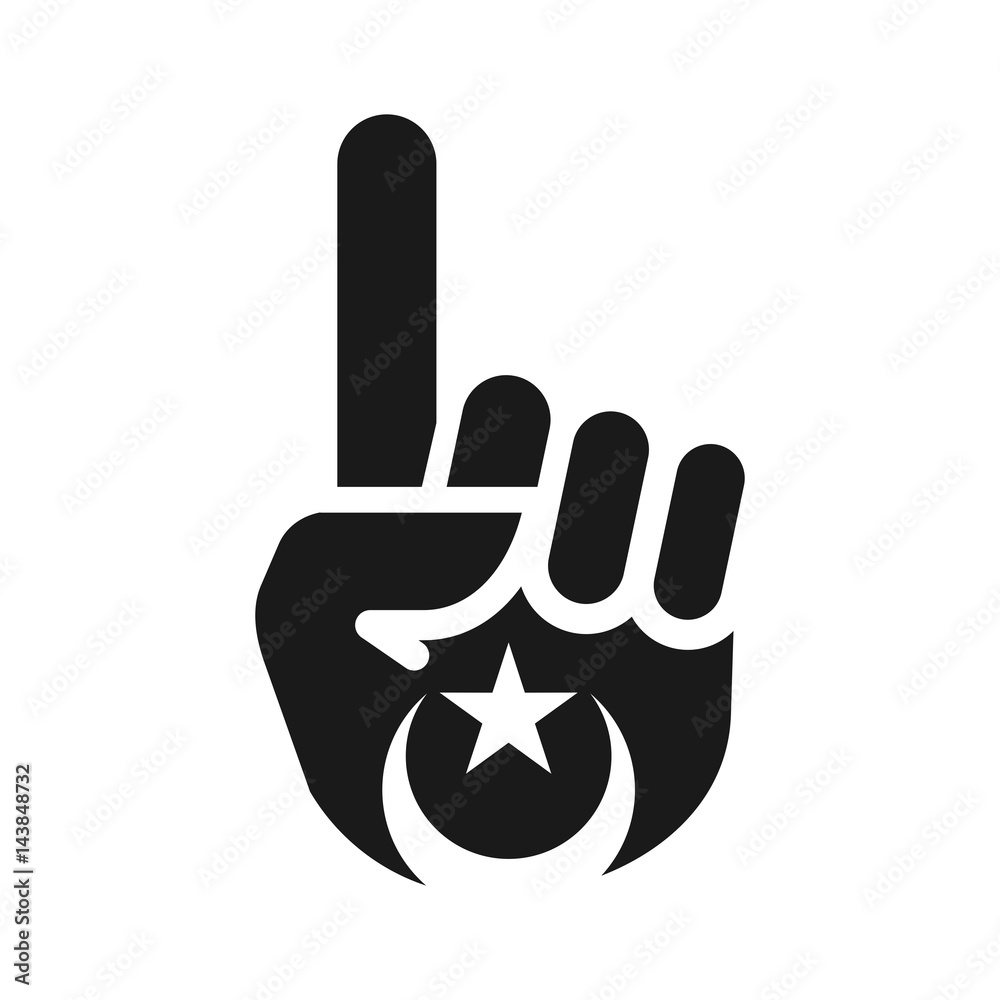 Pointing finger hand. Star and islam sign. logo vector. Stock Vector ...