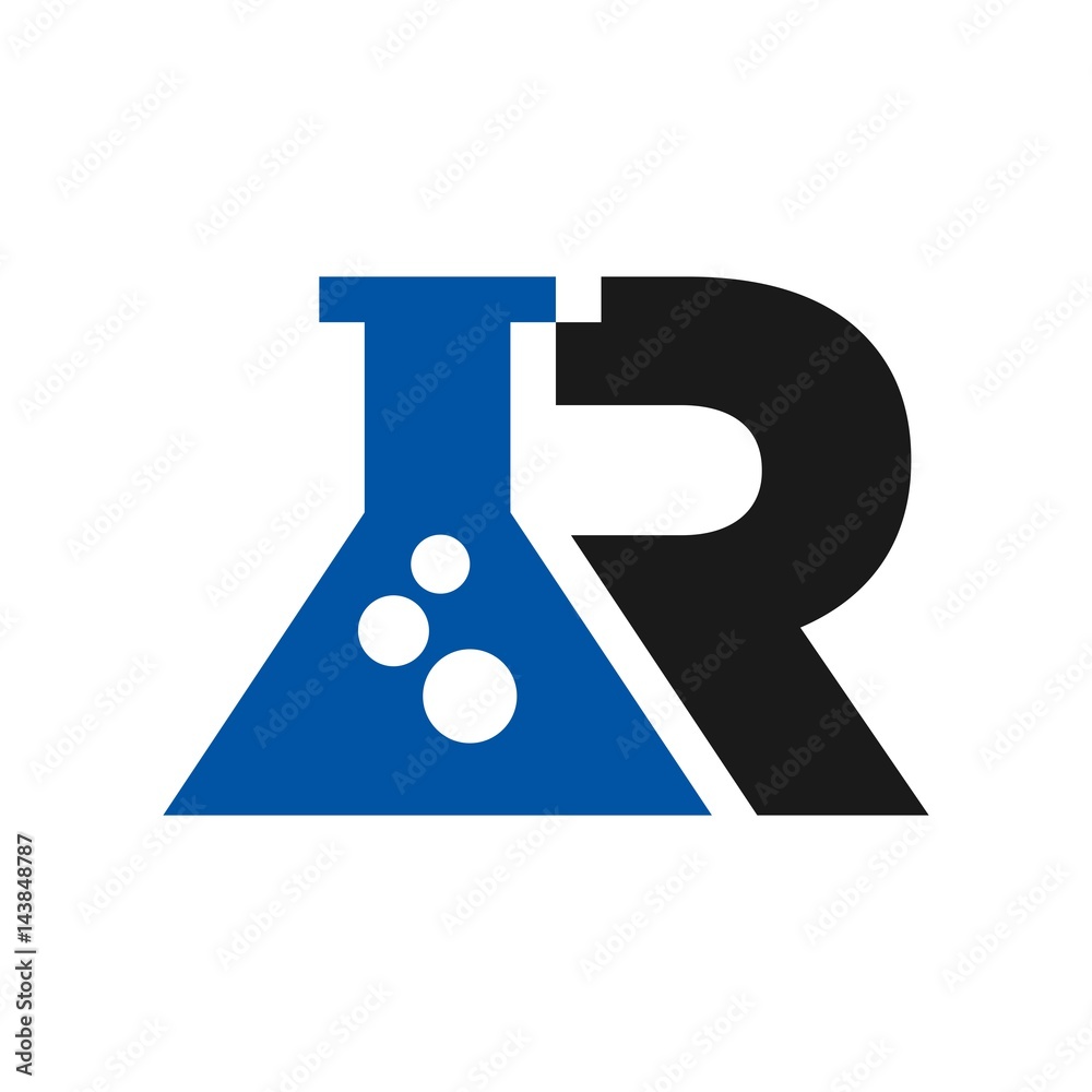 letter R logo vector. erlenmeyer logo vector. Stock Vector | Adobe Stock