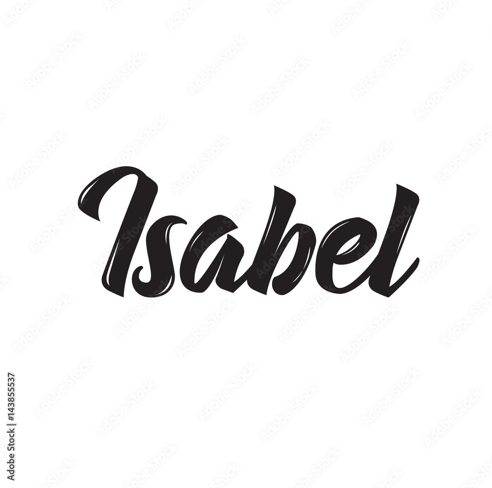 isabel, text design. Vector calligraphy. Typography poster. Stock ...
