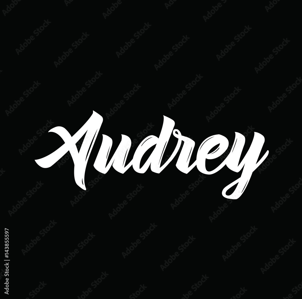 audrey, text design. Vector calligraphy. Typography poster. Stock ...