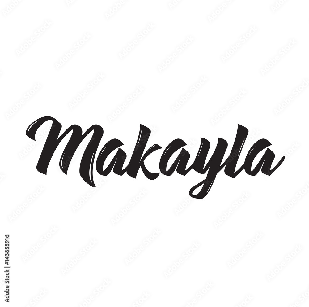Vecteur Stock makayla, text design. Vector calligraphy. Typography ...