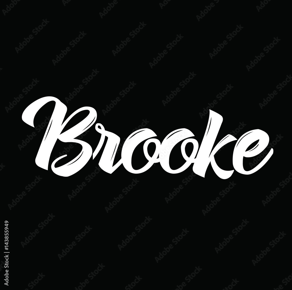 brooke, text design. Vector calligraphy. Typography poster. Stock ...