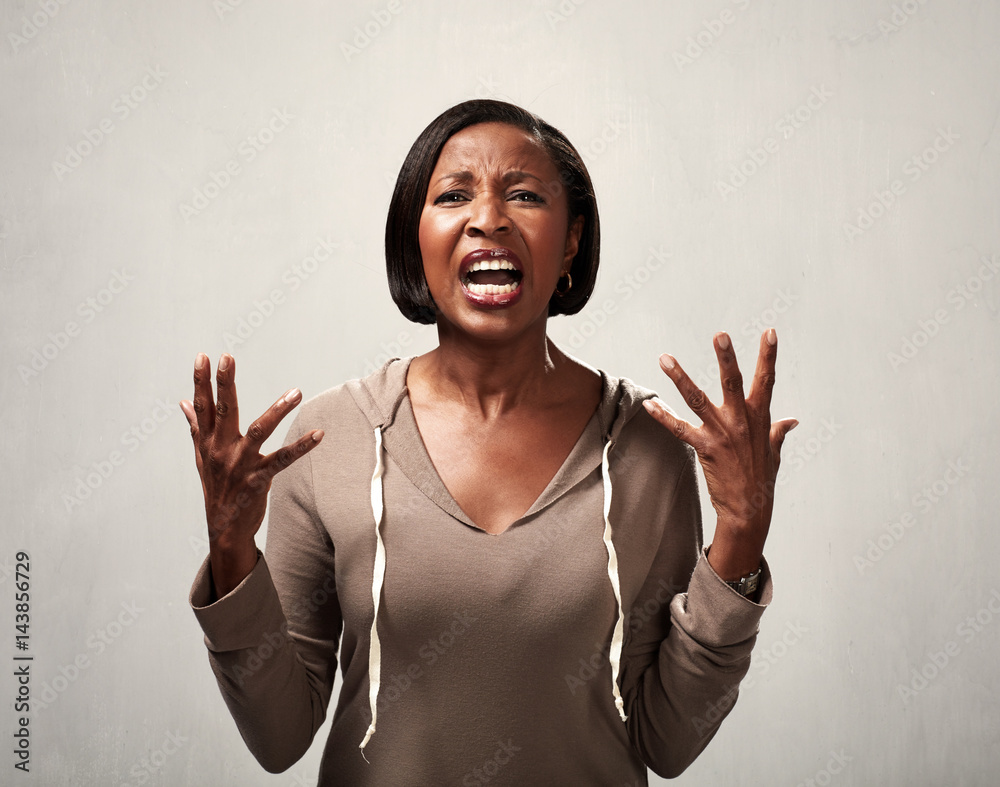 Angry african american woman Stock Photo | Adobe Stock