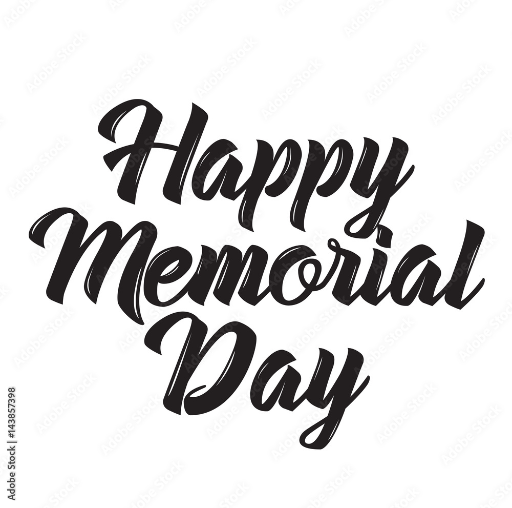happy memorial day, text design. Vector calligraphy. Typography poster ...