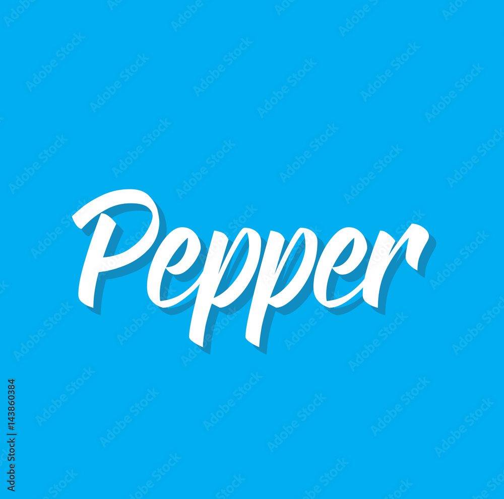 pepper, text design. Vector calligraphy. Typography poster. Stock ...