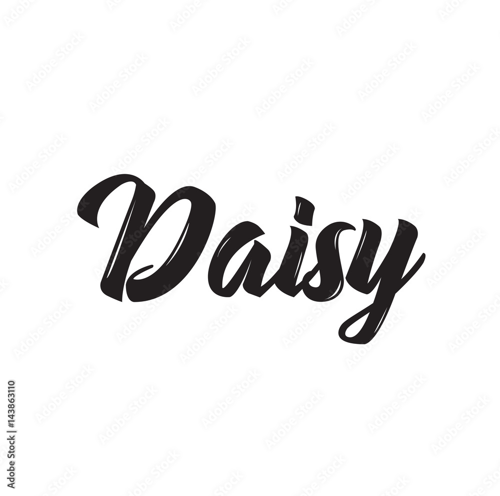daisy, text design. Vector calligraphy. Typography poster. Stock Vector ...