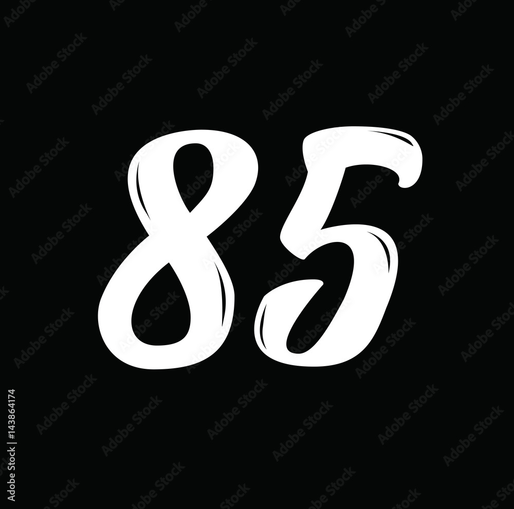 85, text design. Vector calligraphy. Typography poster. Stock Vector ...