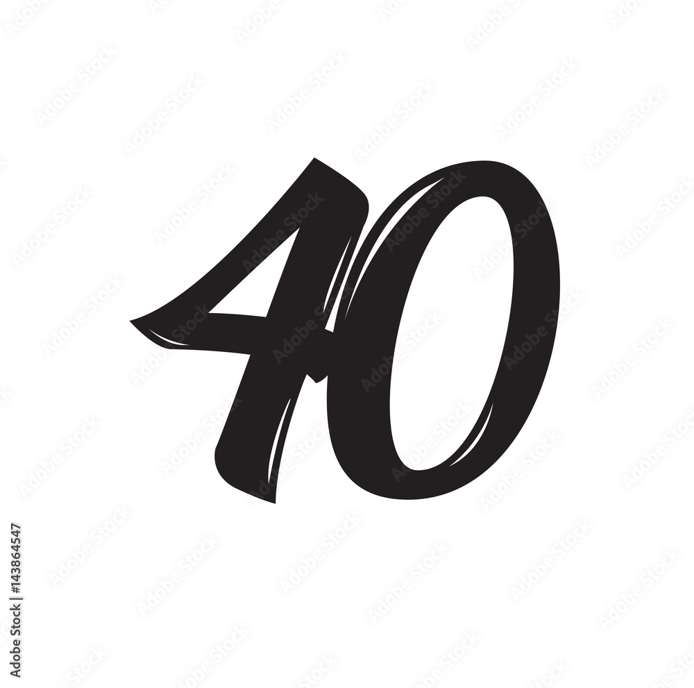 40, text design. Vector calligraphy. Typography poster. Stock Vector ...