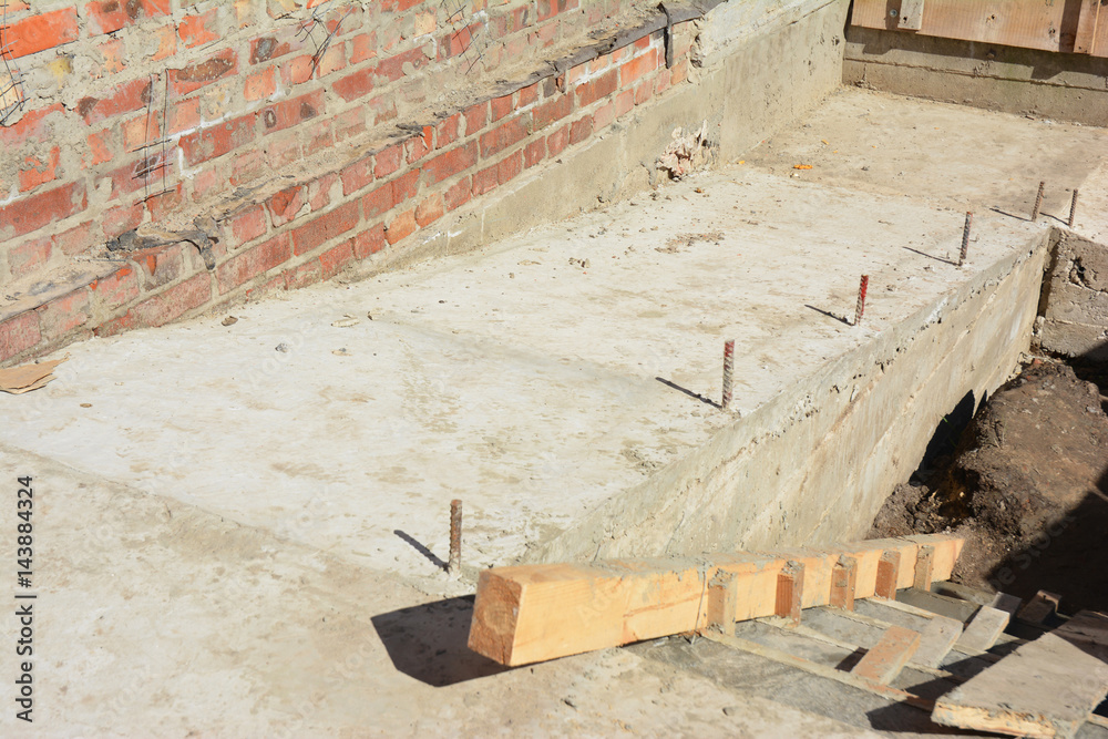 Building ramp for wheelchair entry and steps. Brick ramp way for ...