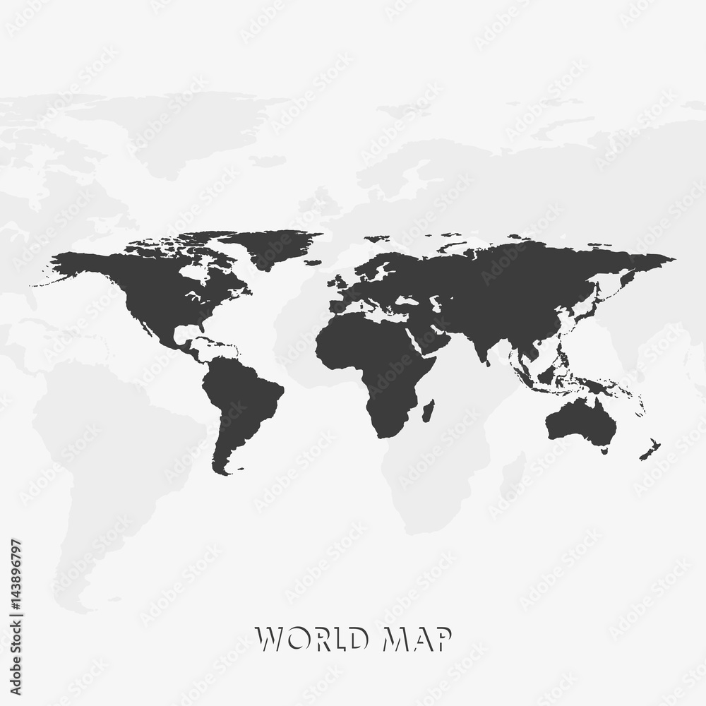 World map vector illustration. Mollweide projection worldmap. Stock ...