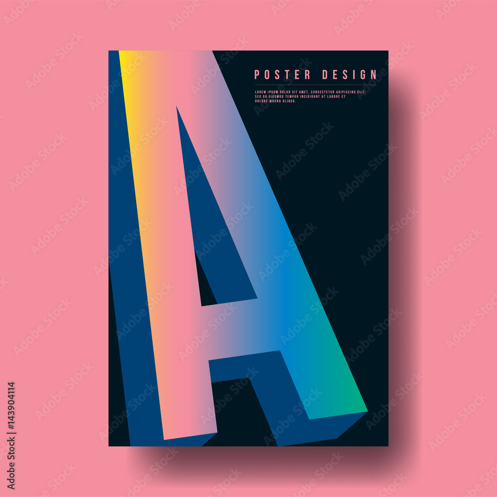 Abstract Colorful Gradient Letter A Cover Design layout for banners ...