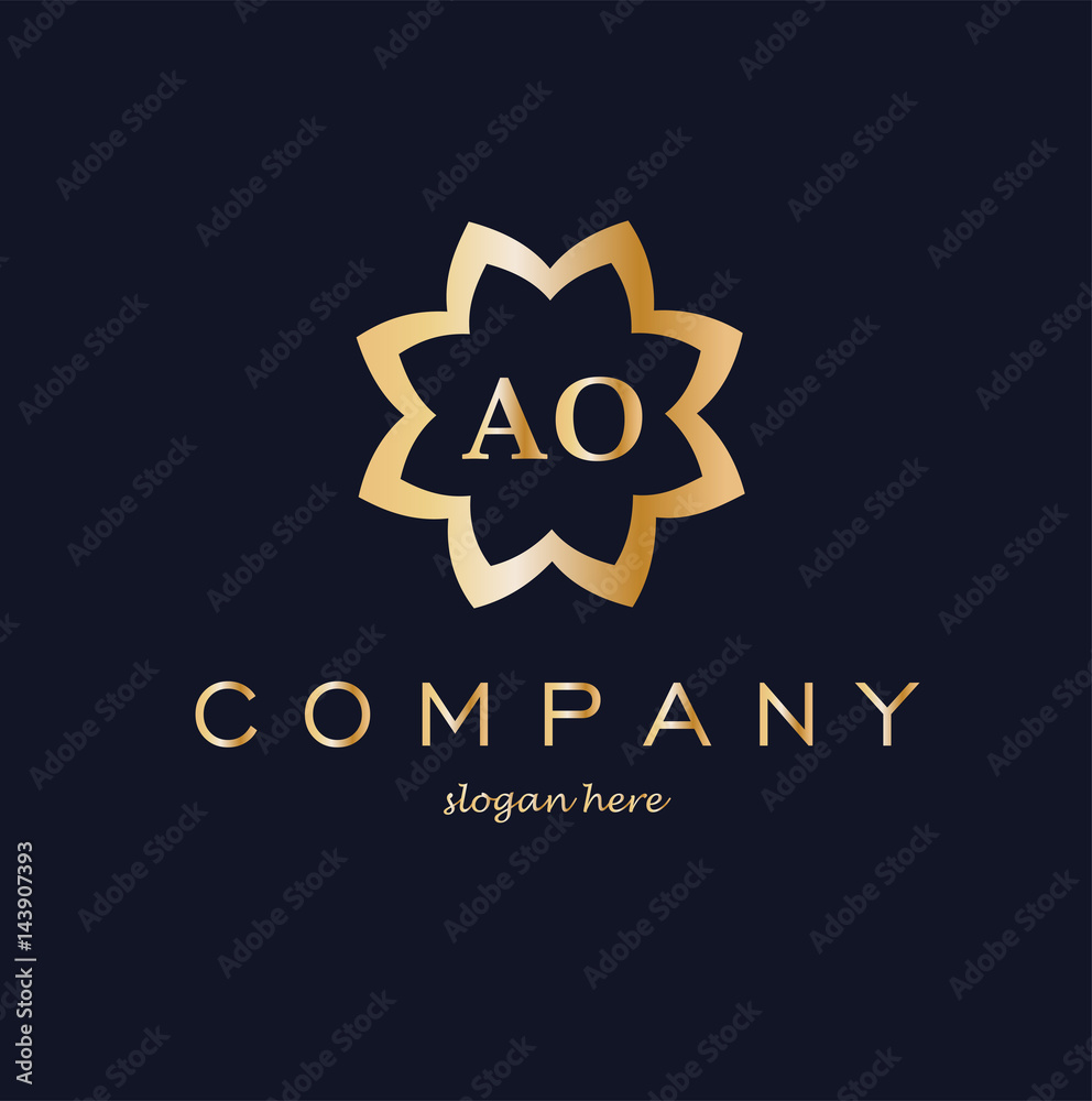 ao Letter Logo Design.Sign.Symbol.Typography Stock Vector | Adobe Stock