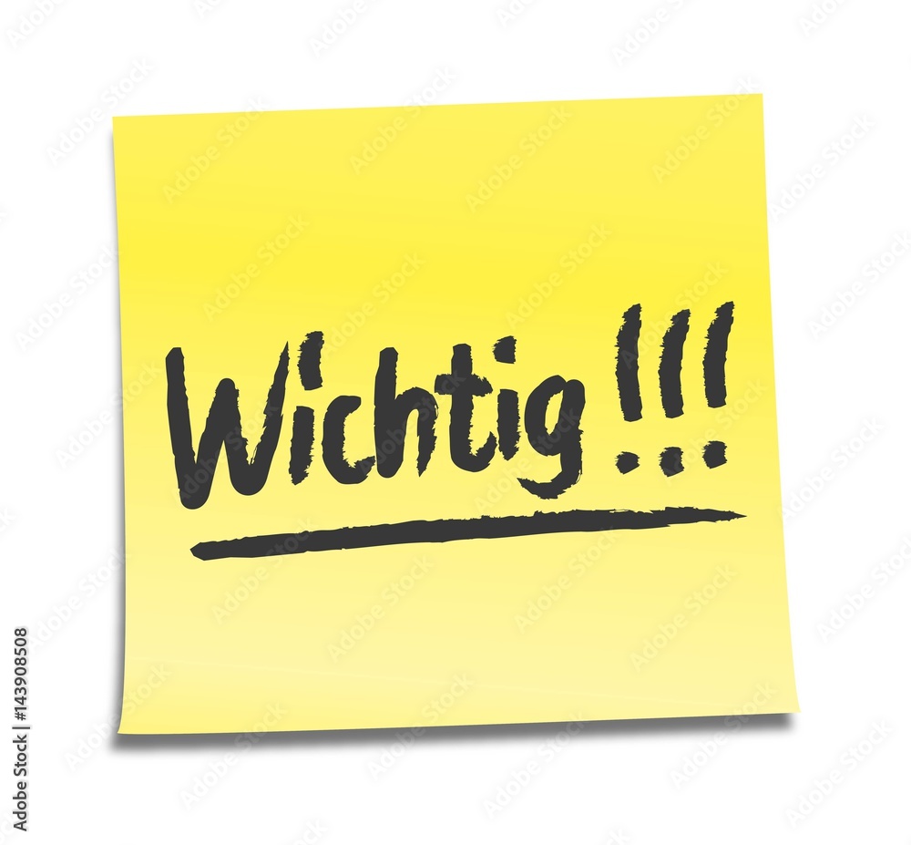 Klebezettel, Erinnerungszettel, Notiz / Wichtig Stock Vector | Adobe Stock