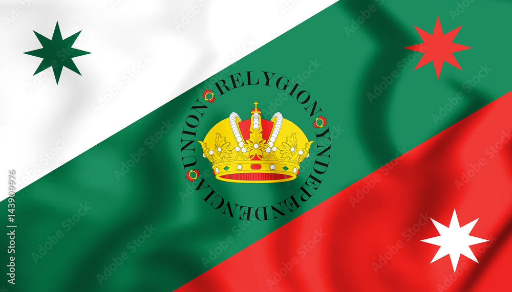 Flag of Mexican Regency (First Flag of the Mexican Empire). 3D ...