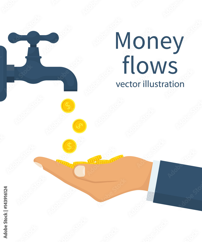 Cash flow concept. Vector illustration flat design. Isolated on white ...