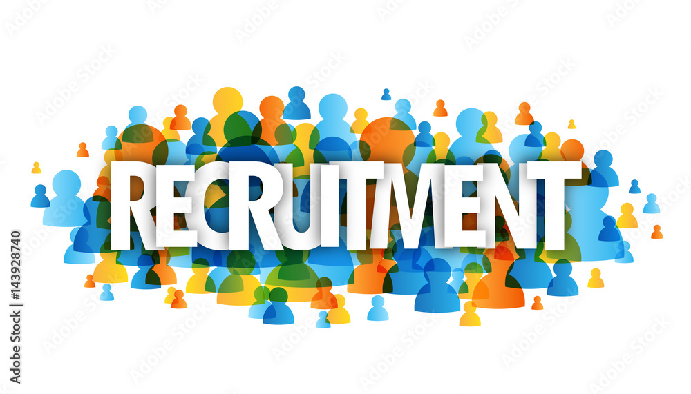 "RECRUITMENT" overlapping vector letters icon Stock Vector | Adobe Stock