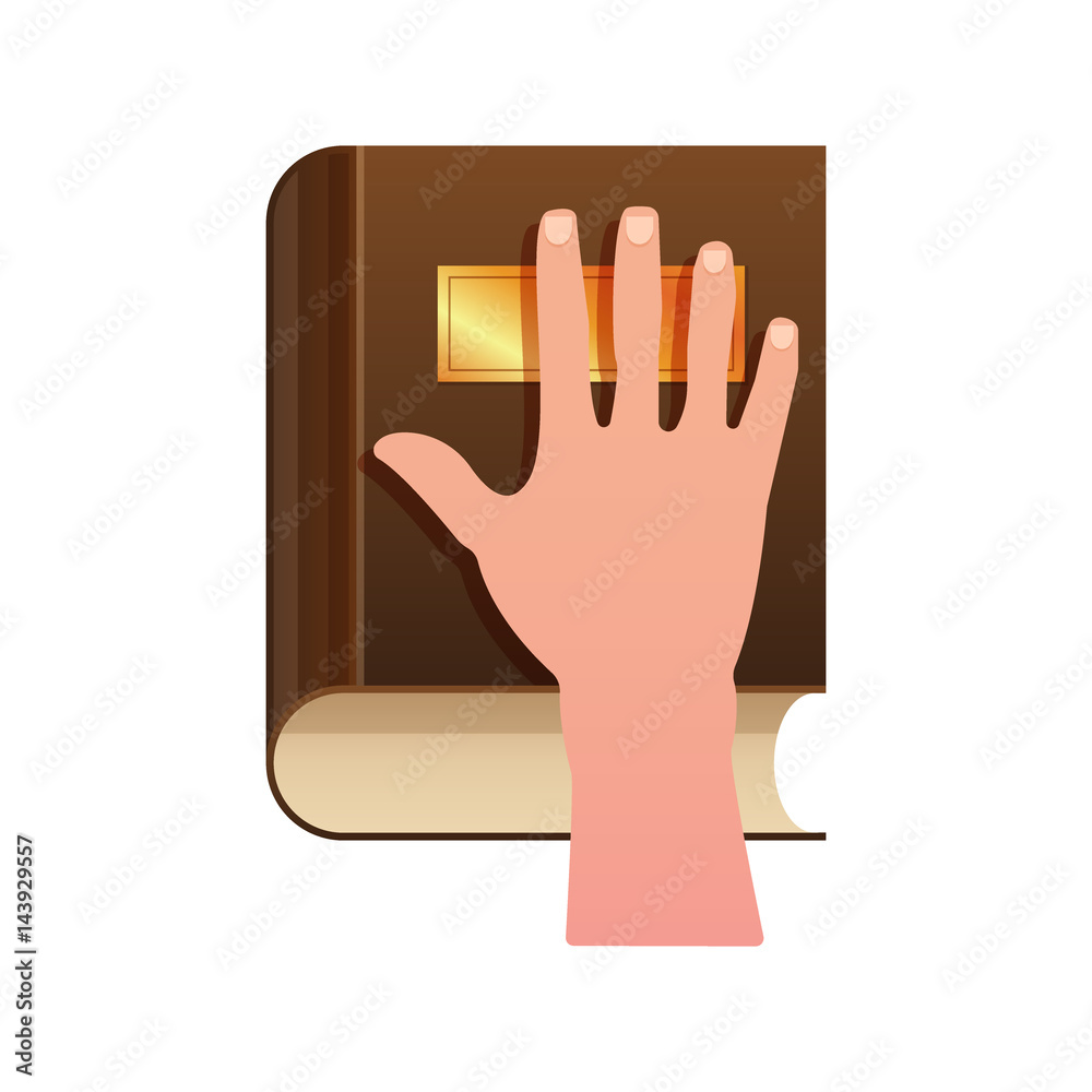 Hand on Constitution as Oath Concept Icon Stock Vector | Adobe Stock