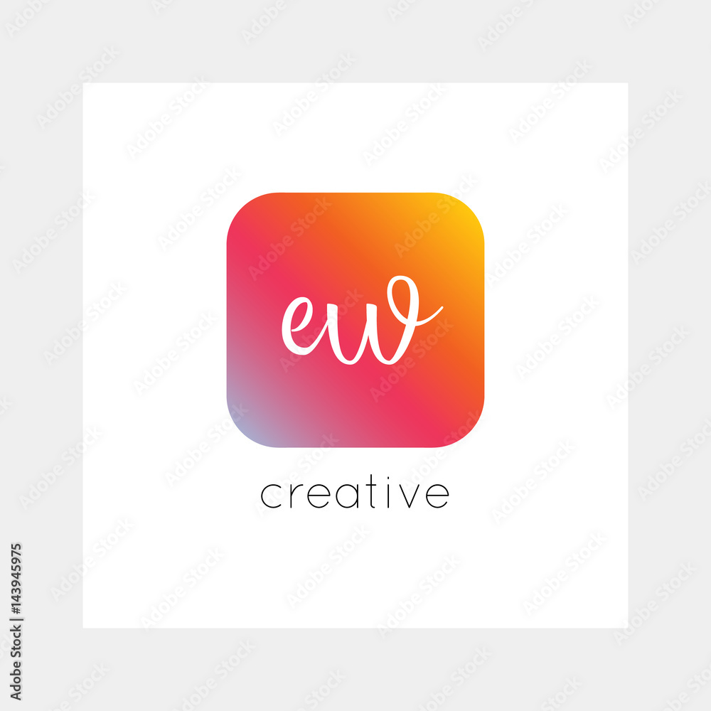 EW logo, vector. Useful as branding symbol, app icon, alphabet element ...