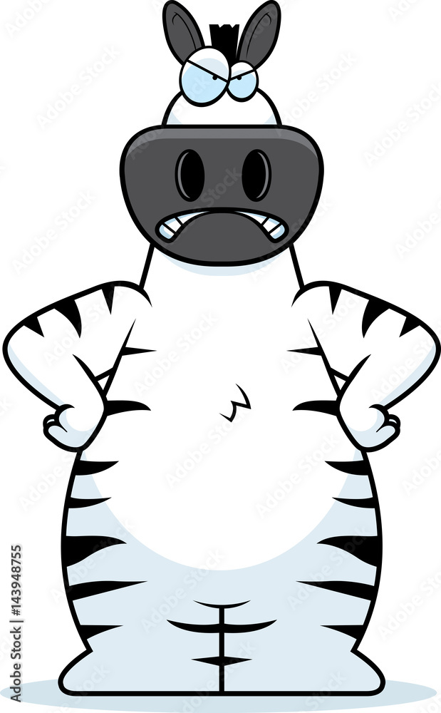 Cartoon Zebra Angry Stock Vector | Adobe Stock