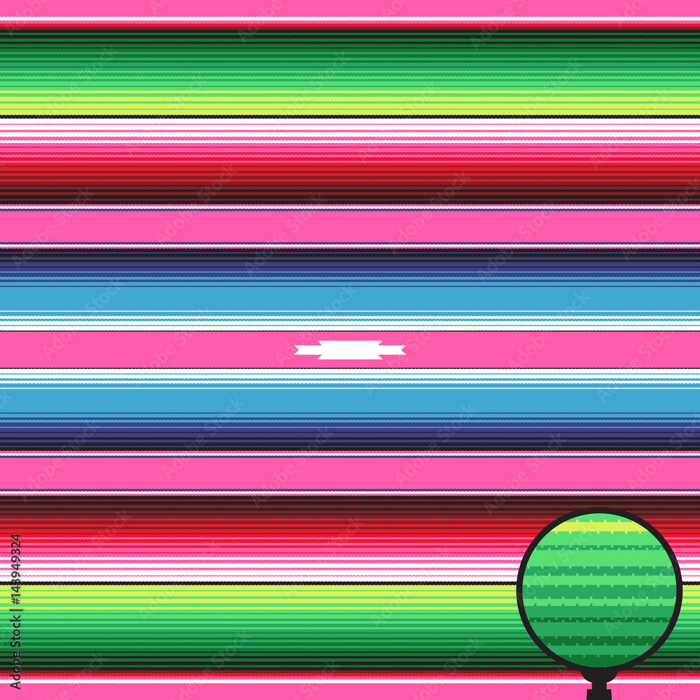 Mexican Blanket Stripes Seamless Vector Pattern. Pink Green Blue Serape ...