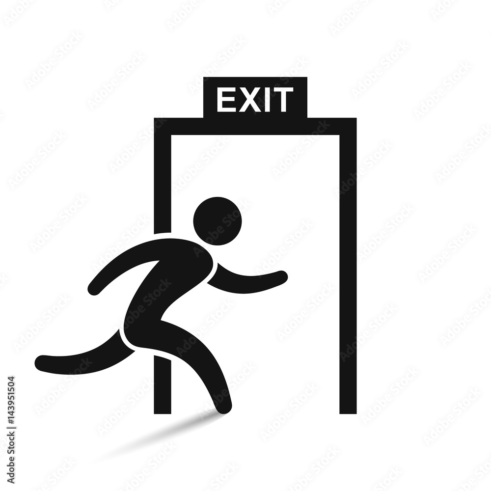 exit icon vector illustration, isolated on white. Stock Vector | Adobe ...