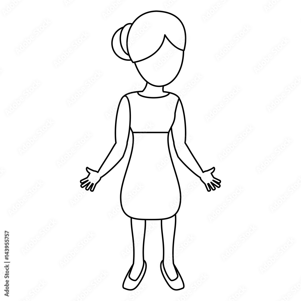 character mother female image outline vector illustration eps 10 Stock ...