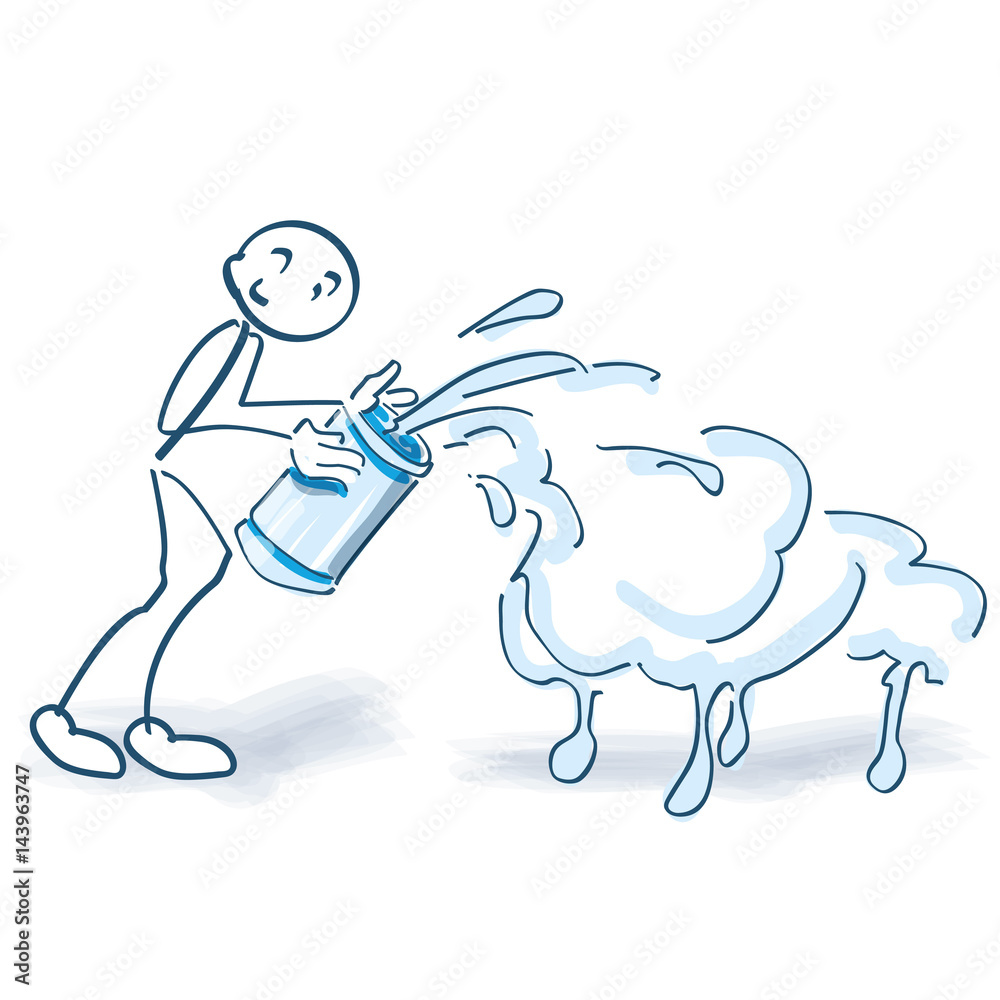 Strichmännchen mit Mülleimer und Wasser verschütten Stock Vector ...