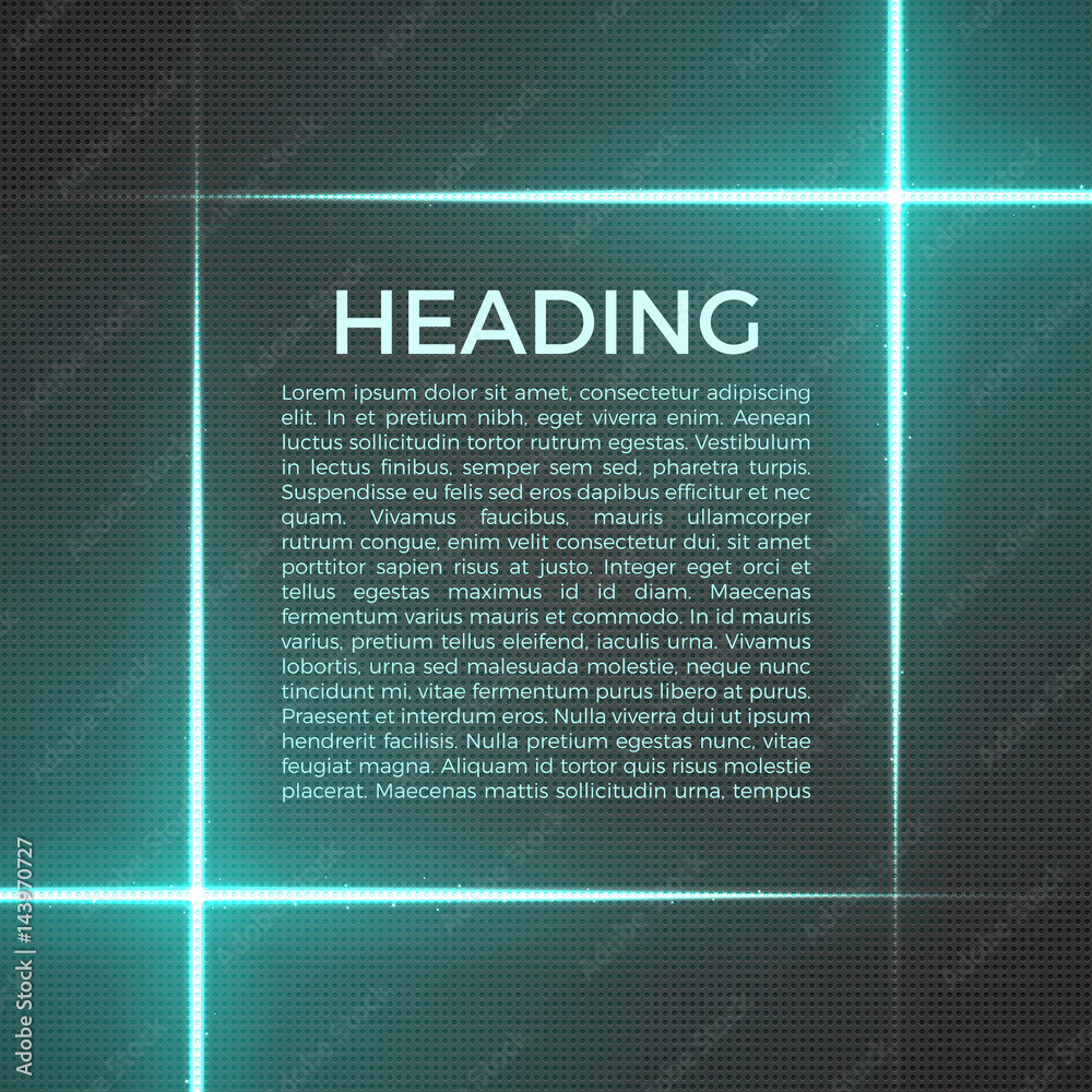 Abstract techno background with bright lines and particles. Glowing ...