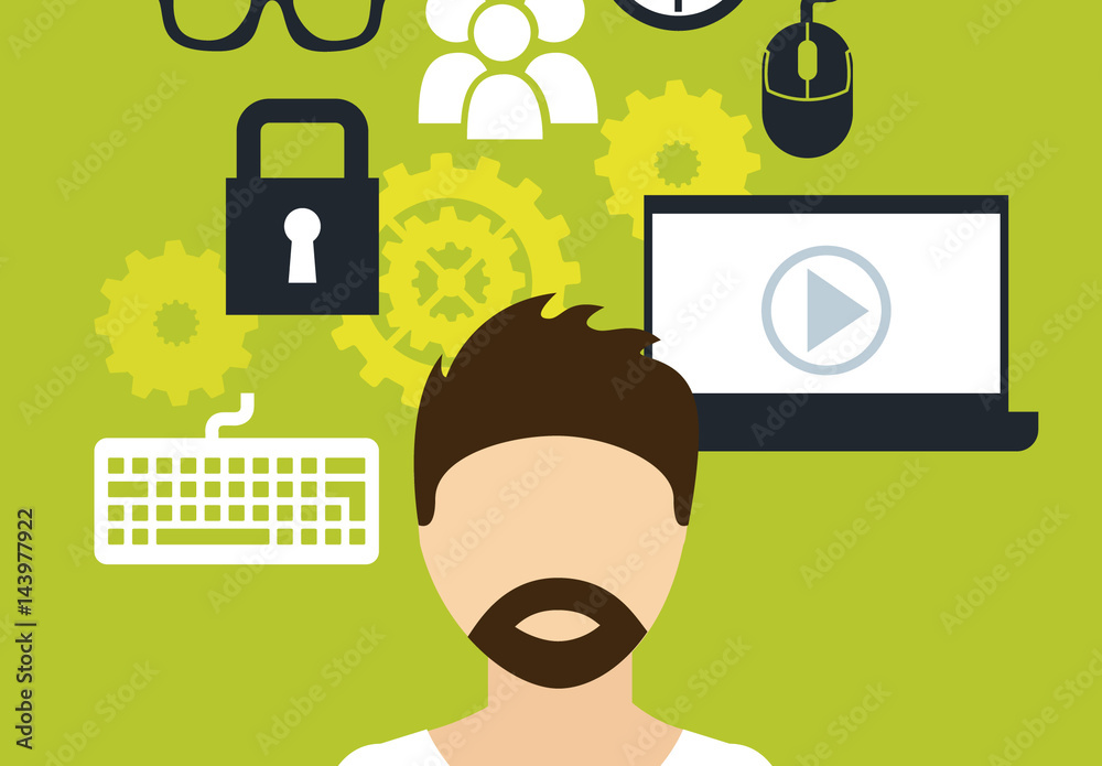 Multimedia and Tech User Infographic Stock Template | Adobe Stock