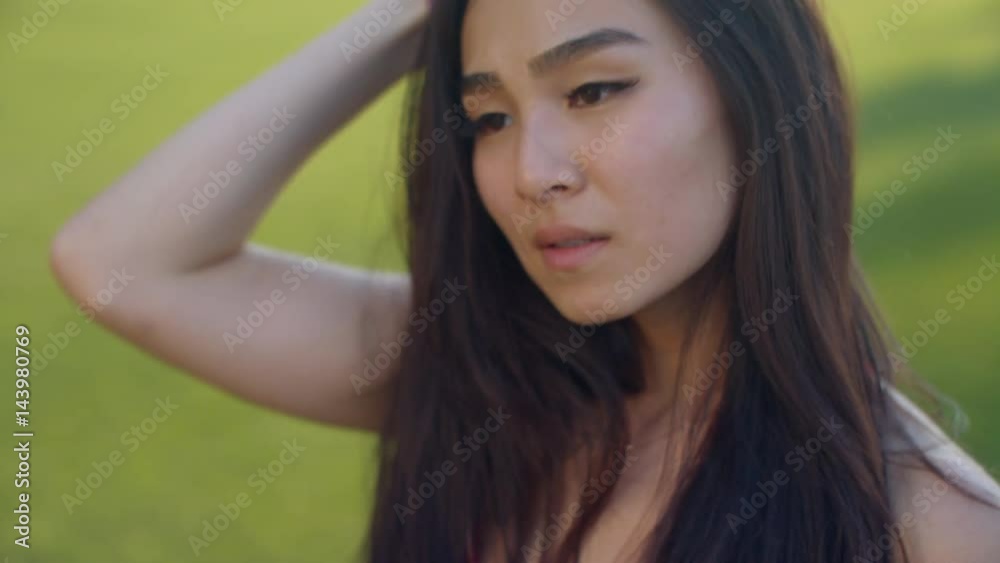 Asian Girl Close Up Sexy Woman Face Closeup Of Sensual Woman Flirting