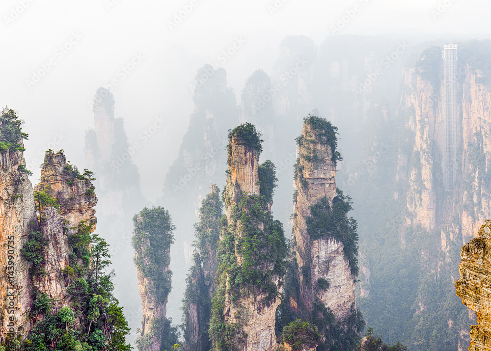 Rock column mountain (Avatar rocks). Zhangjiajie National Forest Park ...