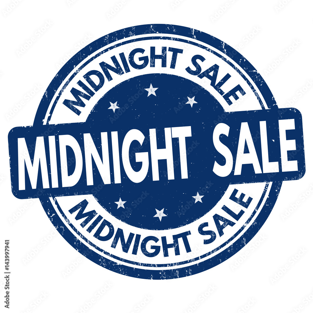 Midnight sale sign or stamp sign or stamp Stock Vector | Adobe Stock