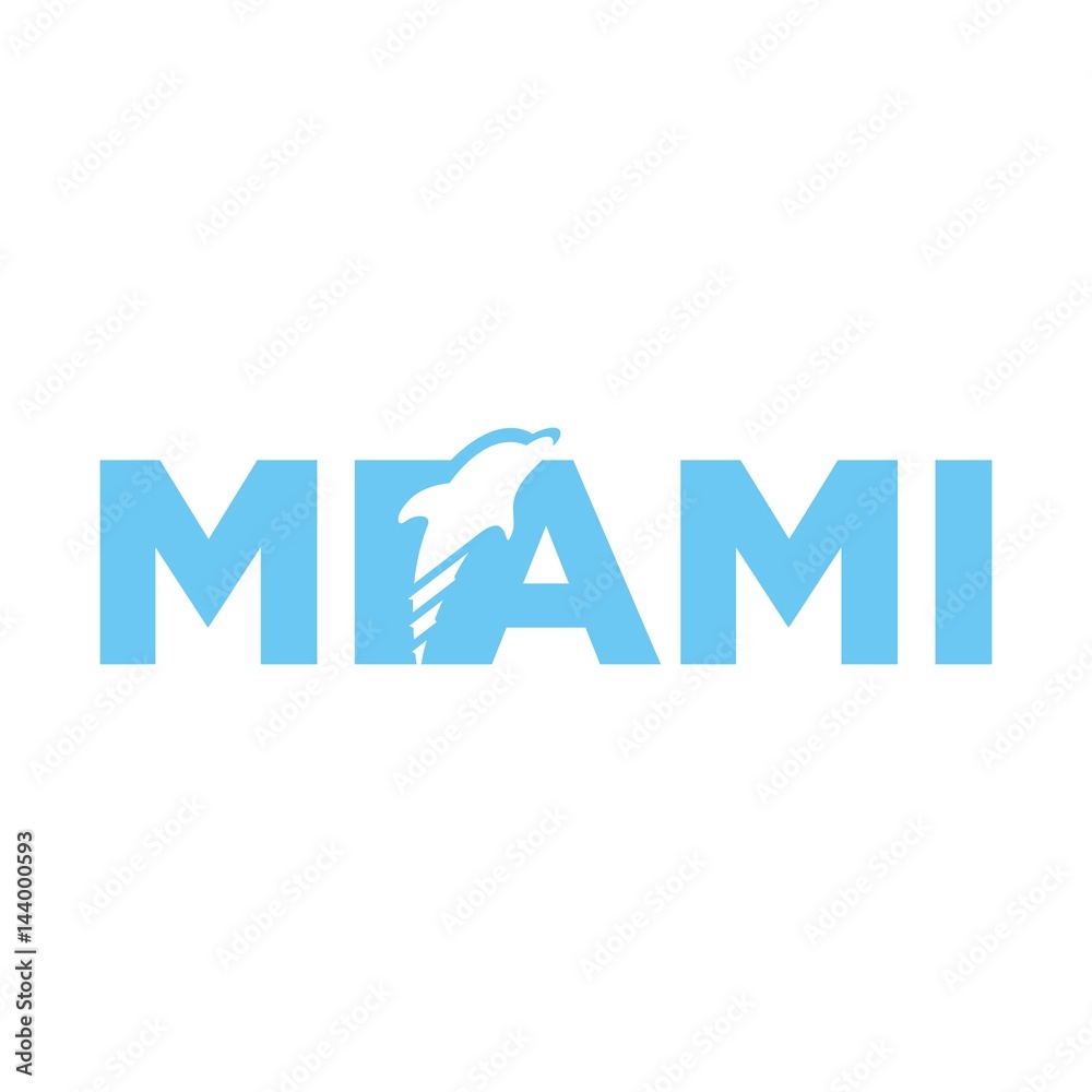 dolphin logo vector. miami logo. Stock Vector | Adobe Stock