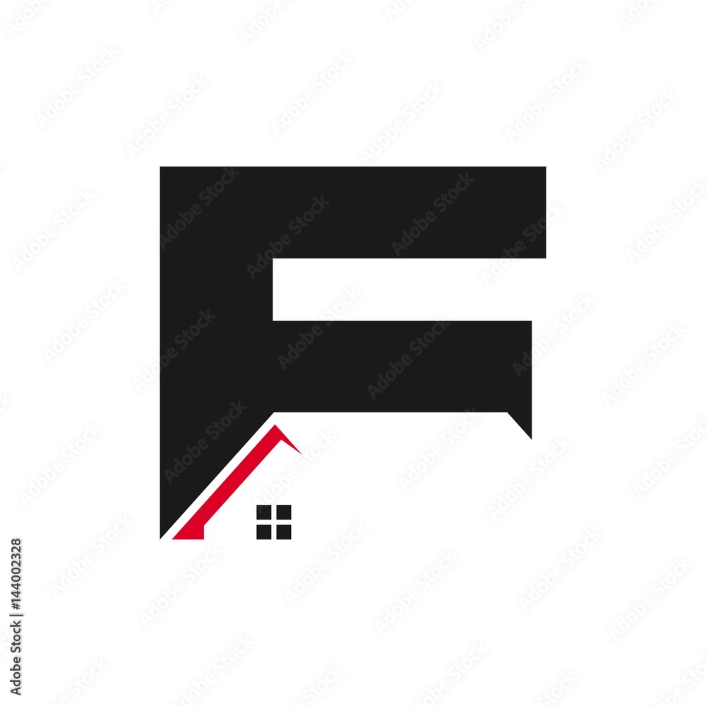 letter F logo vector. roof logo template. icon and symbol. Stock Vector ...