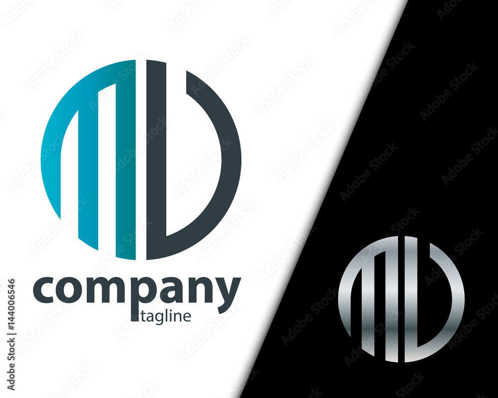 Initial Letter MU MV With Linked Circle Logo Stock-Vektorgrafik | Adobe ...