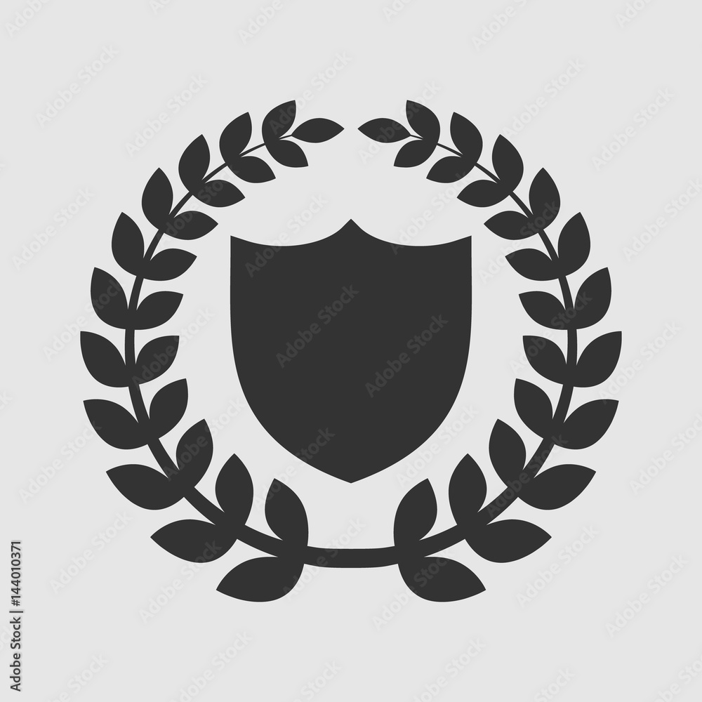 Vector Shield With Laurel Wreath Insignia Stock Vector | Adobe Stock